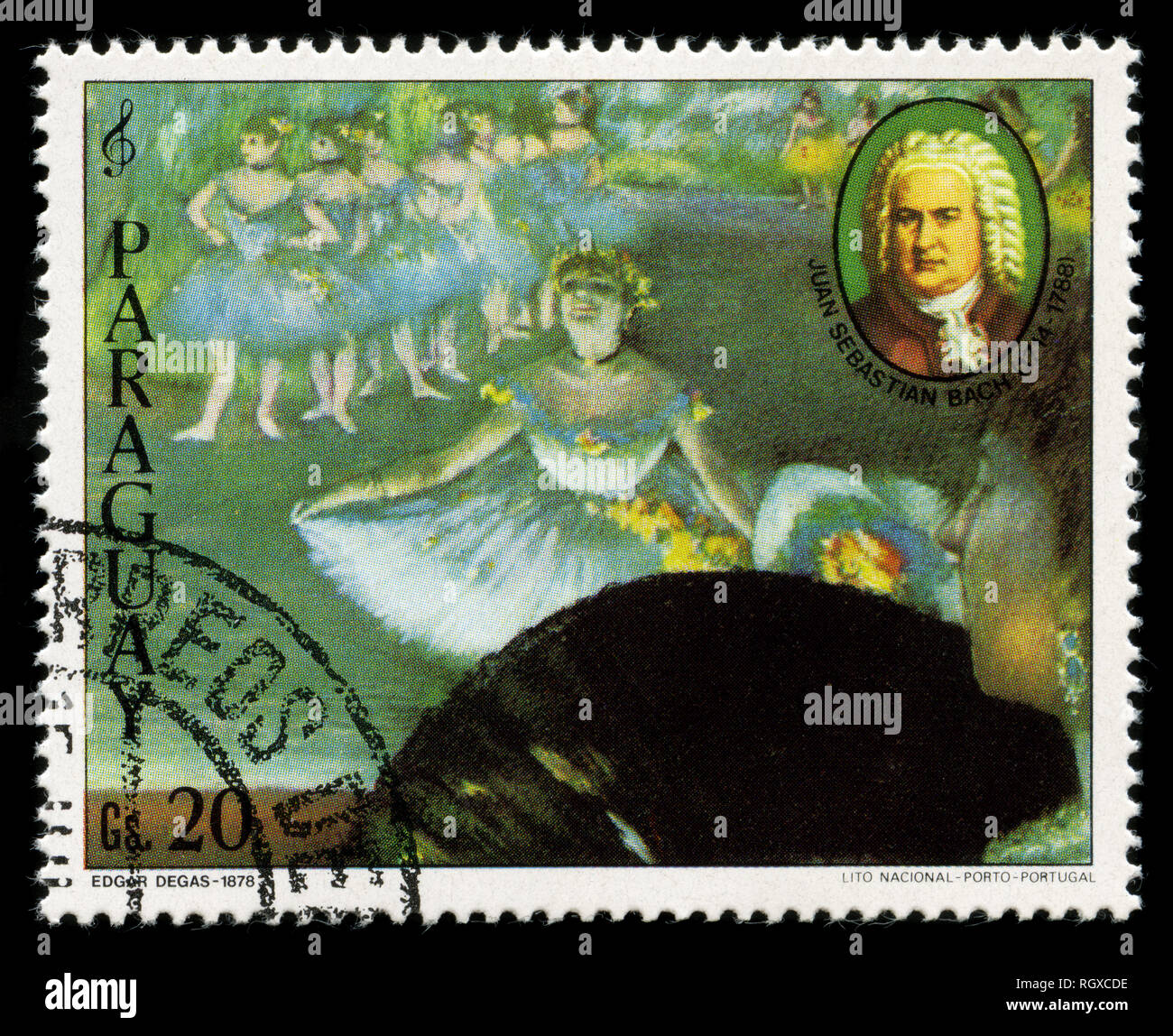 Postage stamp from Paraguay in the Composer and ballet scenes series issued in 1980 Stock Photo ...