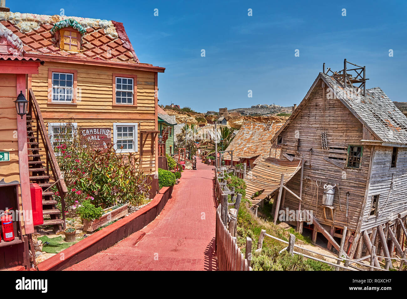Scenic view from the Popeye village. Also known as Sweethaven Village ...