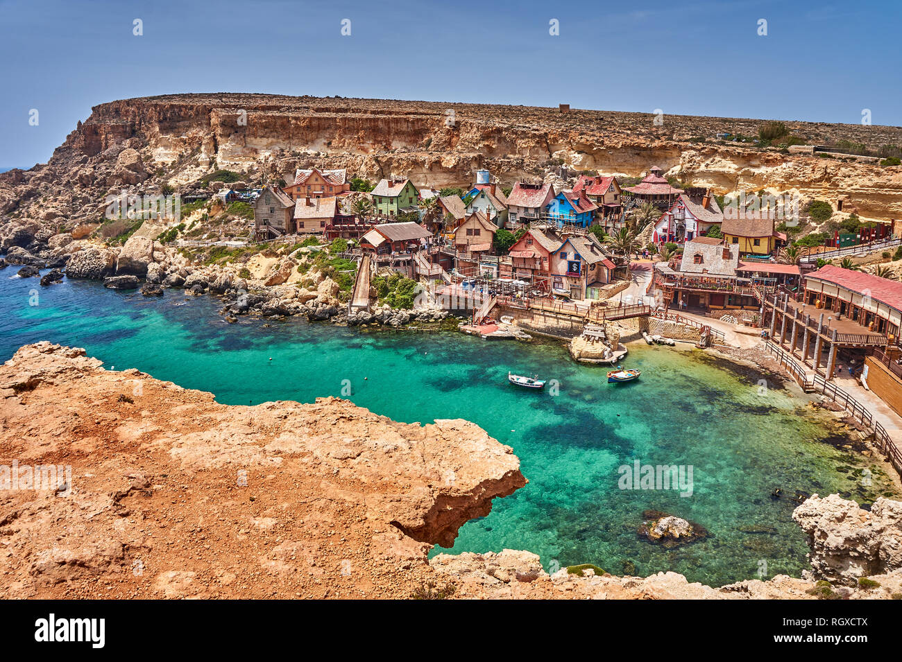 Scenic view from the Popeye village. Also known as Sweethaven Village ...