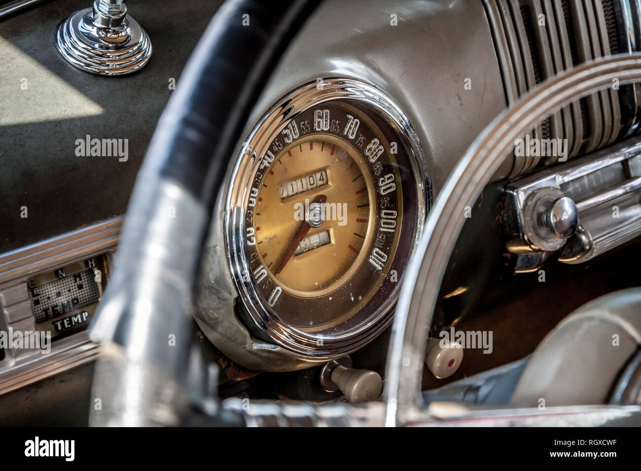 Cockpit of an old car Stock Photo - Alamy