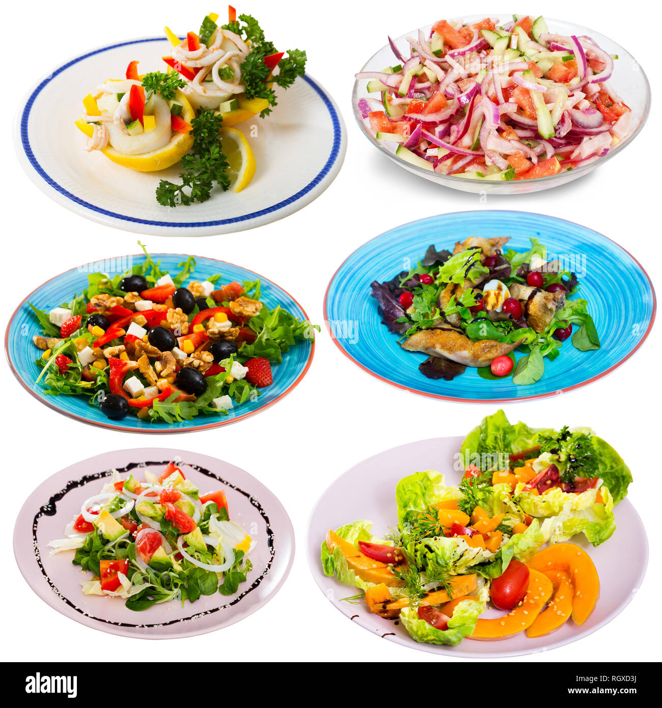 Collage menu salads with fruit hi-res stock photography and images - Alamy