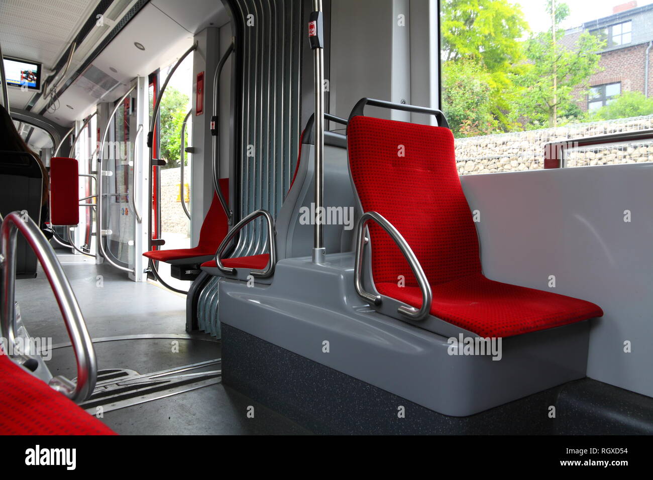 Inside tram cabin Stock Photo - Alamy