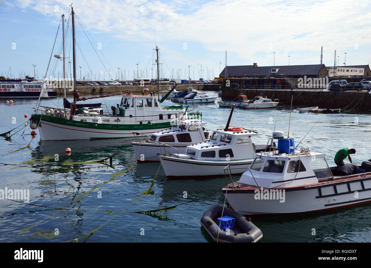 Small Fishing Boats Moored up in Victoria Marina St Peter Port ...