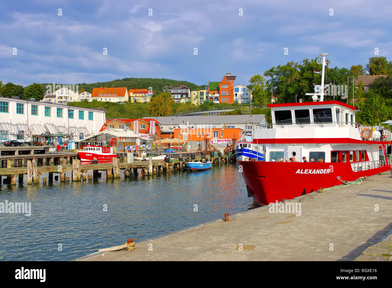 Sassnitz harbour on island Ruegen in Germany Stock Photo - Alamy
