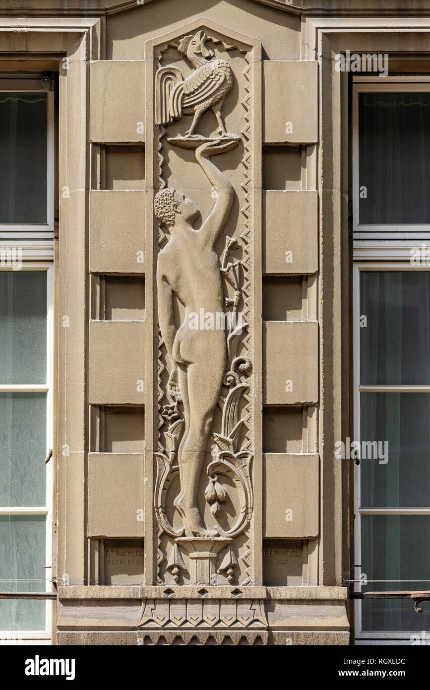 Art Deco facade in the old town of Bern, Switzerland Stock Photo - Alamy