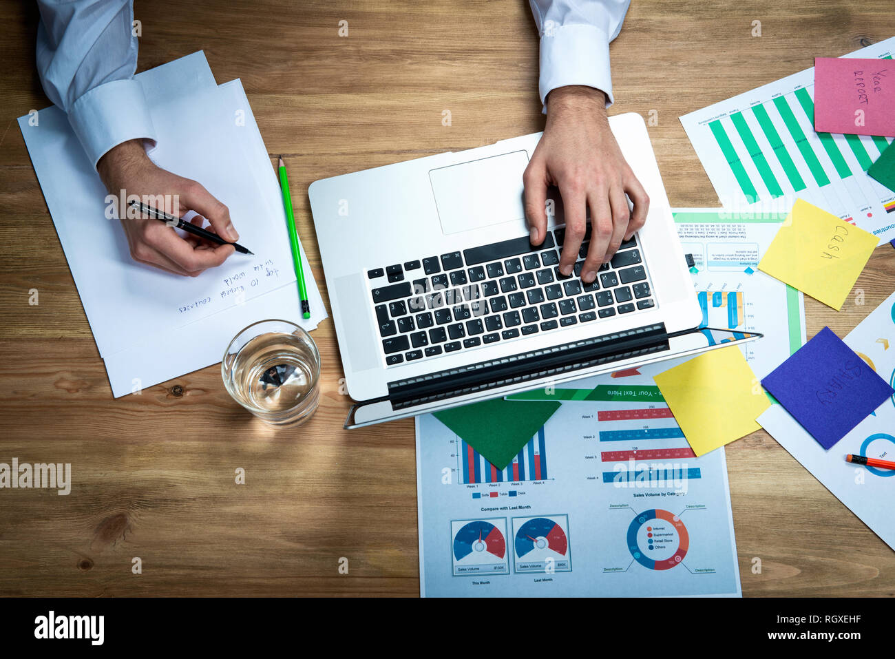 Graphic of business financial data analysis chart Stock Photo - Alamy