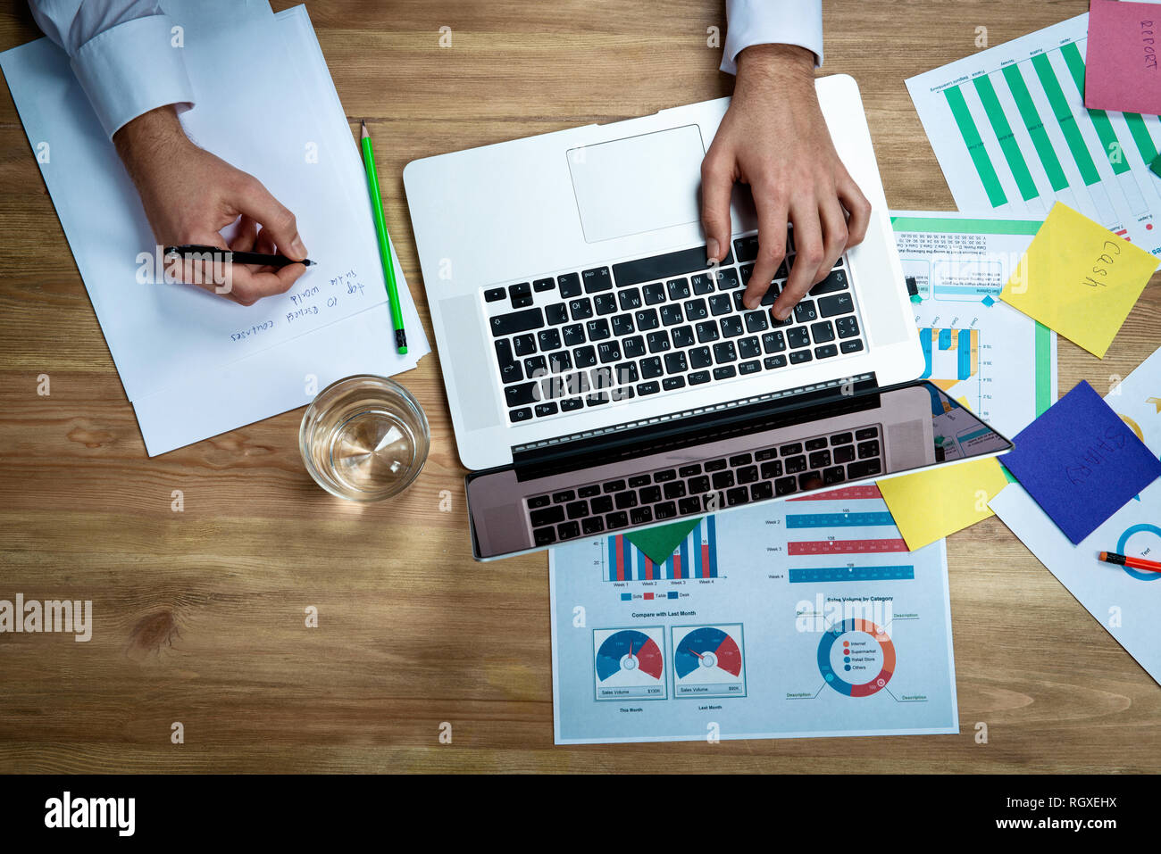 Graphic of business financial data analysis chart Stock Photo - Alamy