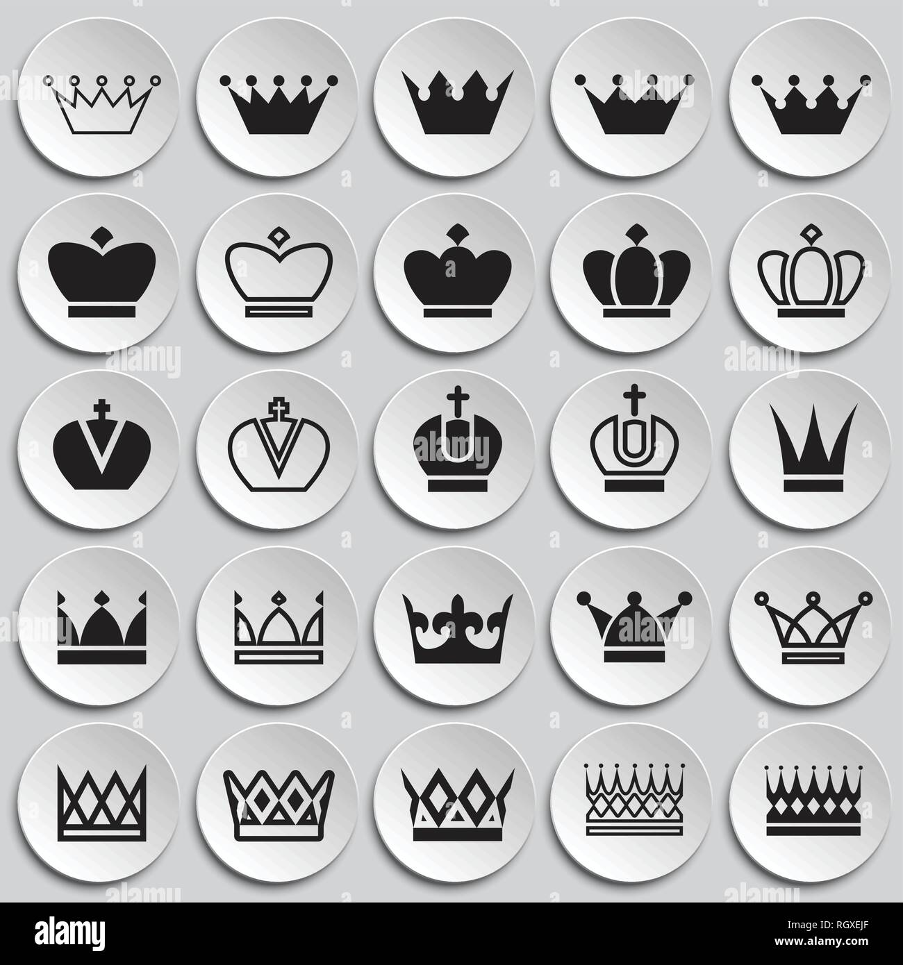 Crown set on plates background for graphic and web design, Modern ...