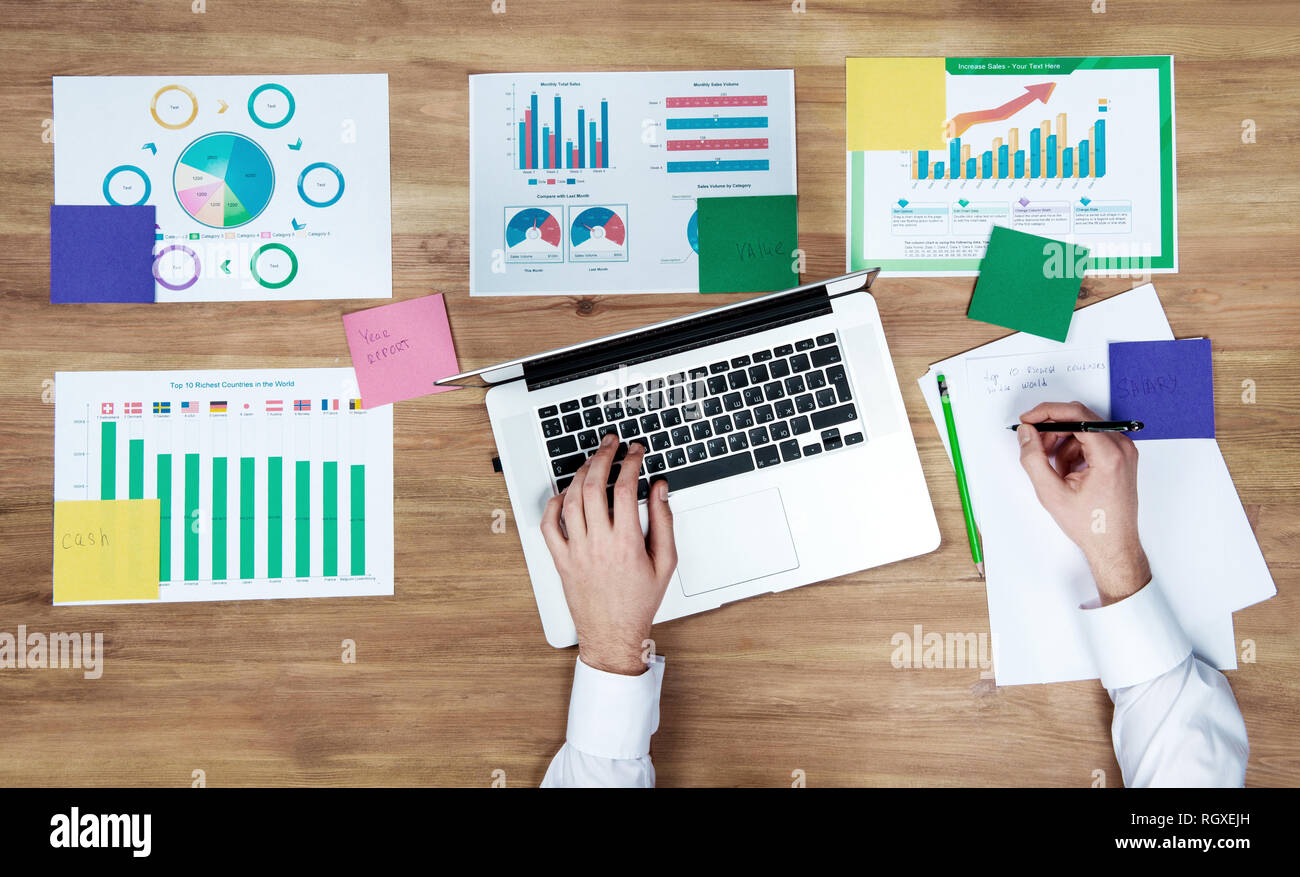 Graphic of business financial data analysis chart Stock Photo - Alamy