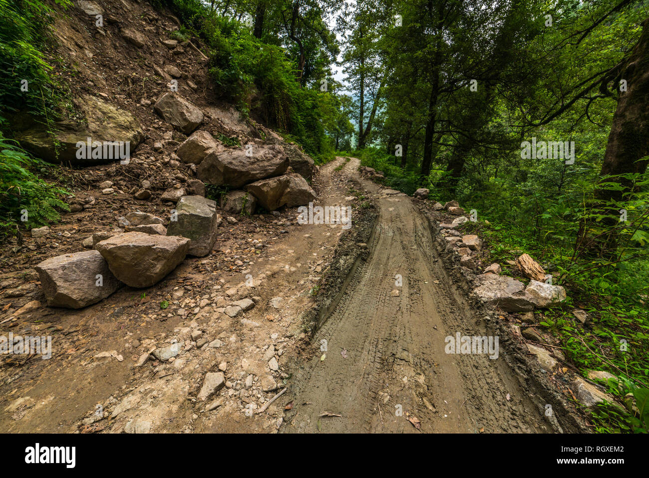 dirt road in rural scene use for natural background - Sainj Valley ...