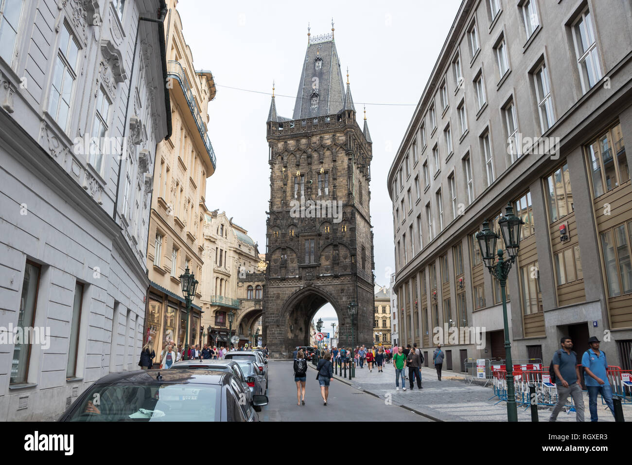 Prague, Czech Republic - August 25 2018: Powder Tower is the gateway to ...
