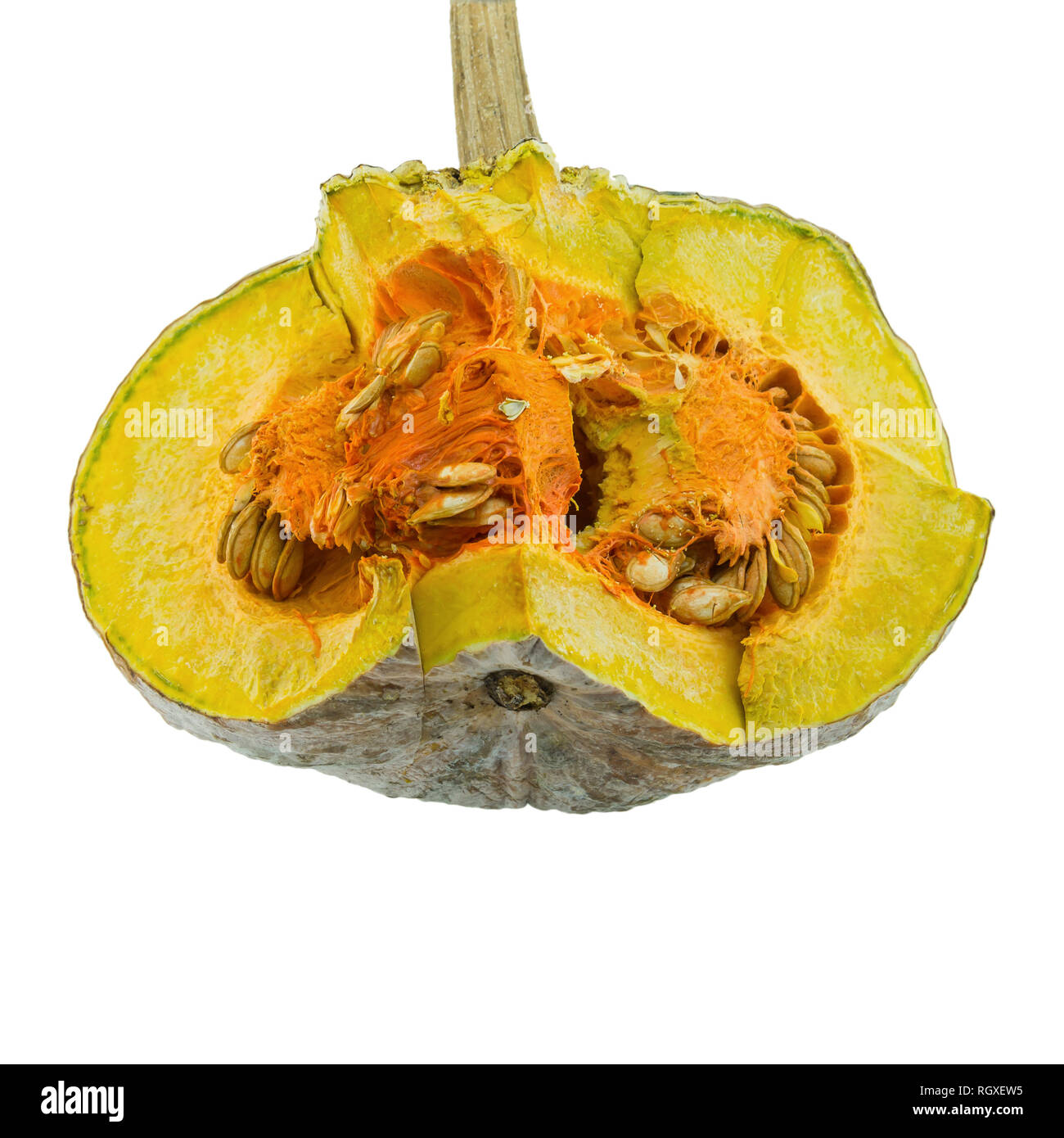 Pumpkin slice isolated on white background Stock Photo - Alamy