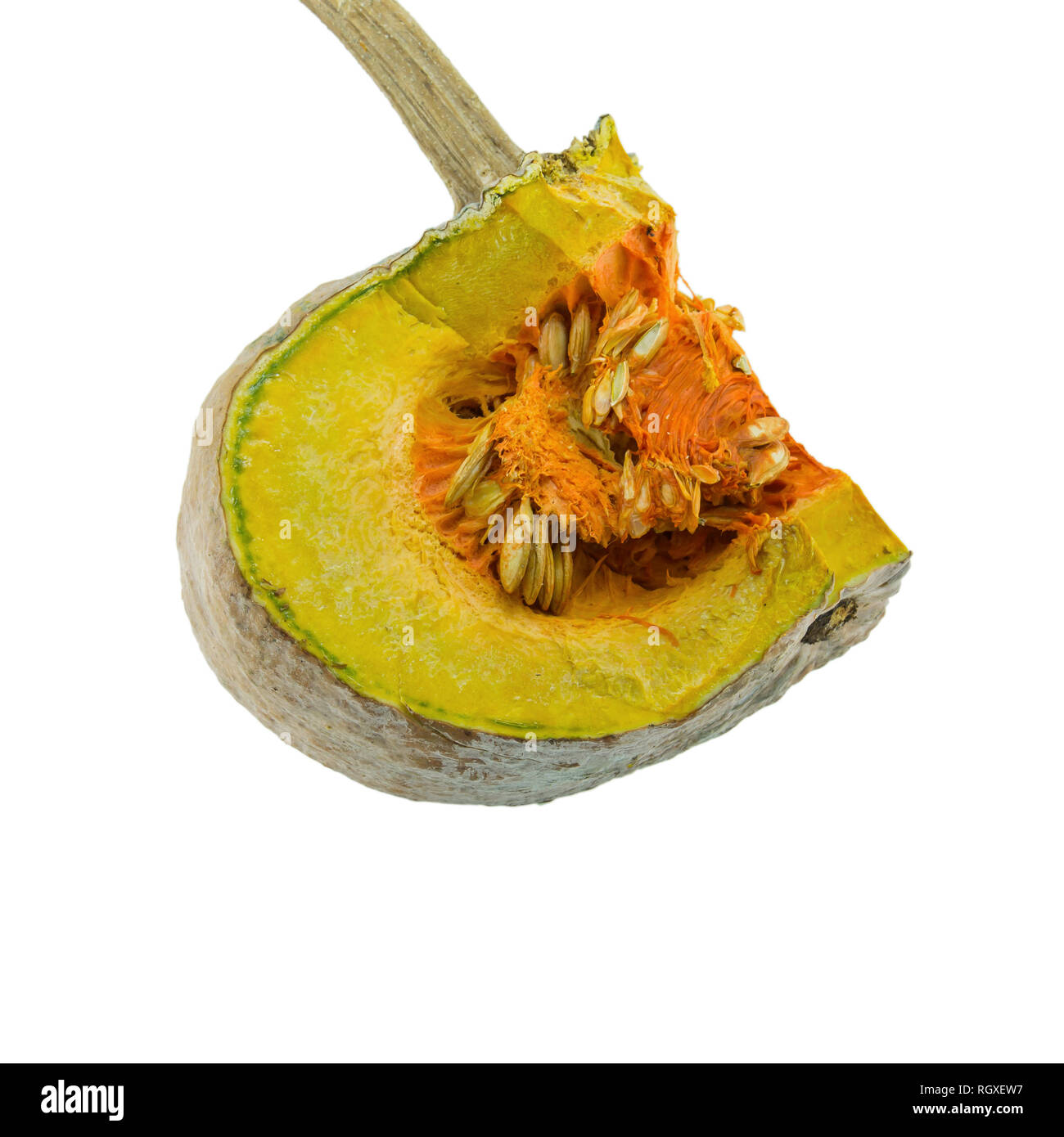 Pumpkin slice isolated on white background Stock Photo - Alamy