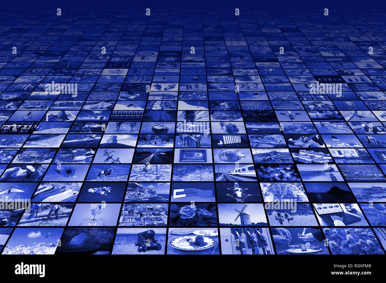 Giant multimedia widescreen video and image walls Stock Photo - Alamy