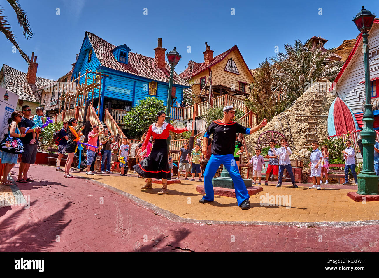 Entertainment dance street show at Popeye Village. Also known as ...