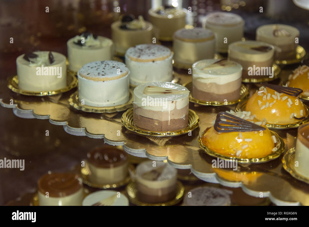Several Types of Sweet Mousse and delicious Puddings Stock Photo - Alamy
