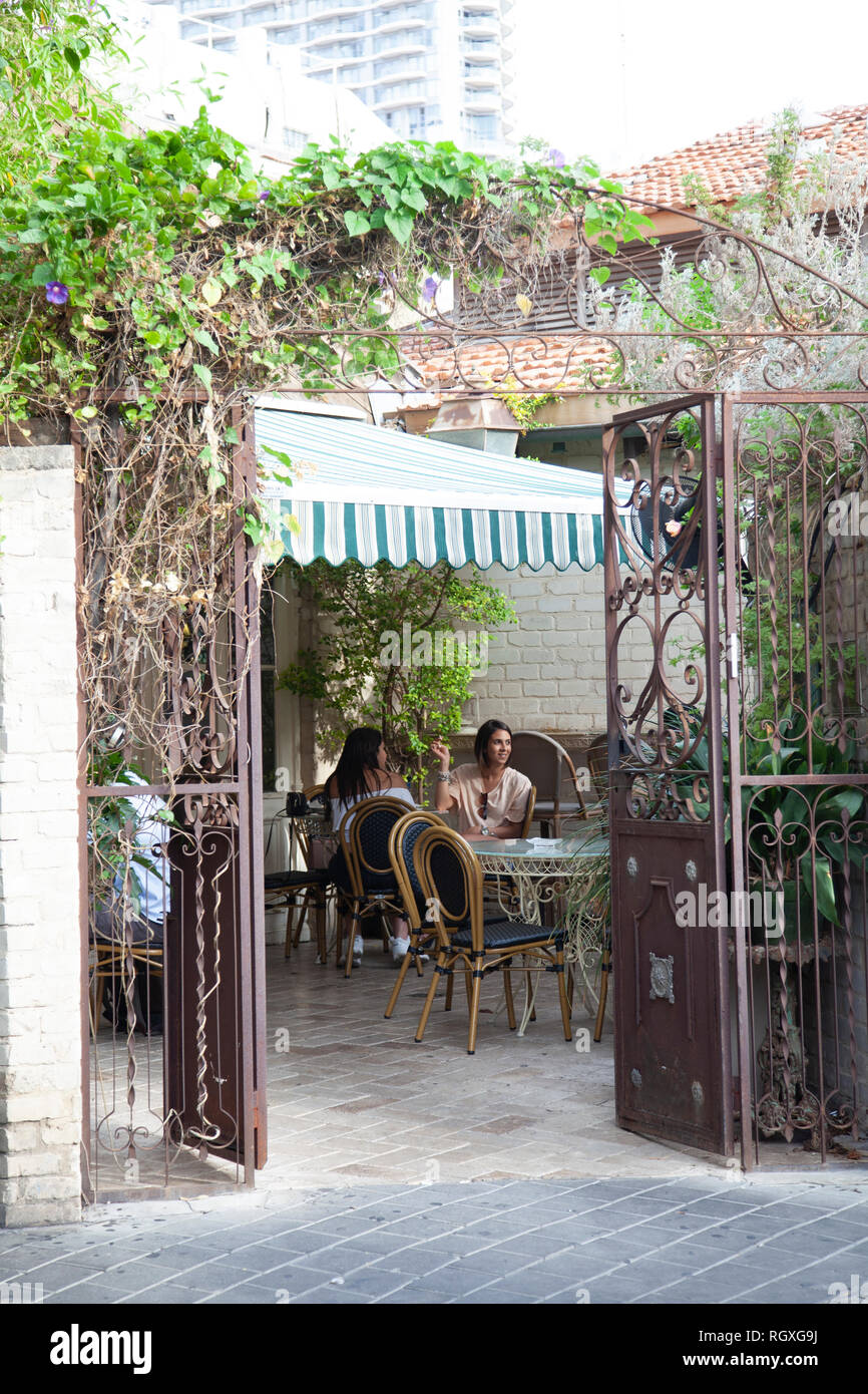 Neve Tzedek Cafe Neighbourhood in Tel Aviv, Israel Stock Photo - Alamy