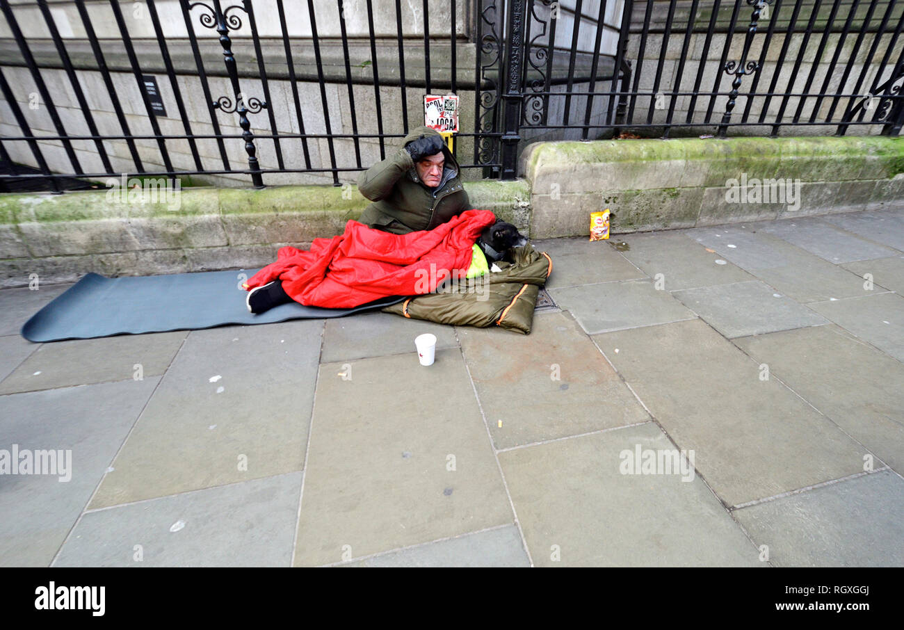 Person sleeping on london street hi-res stock photography and images ...