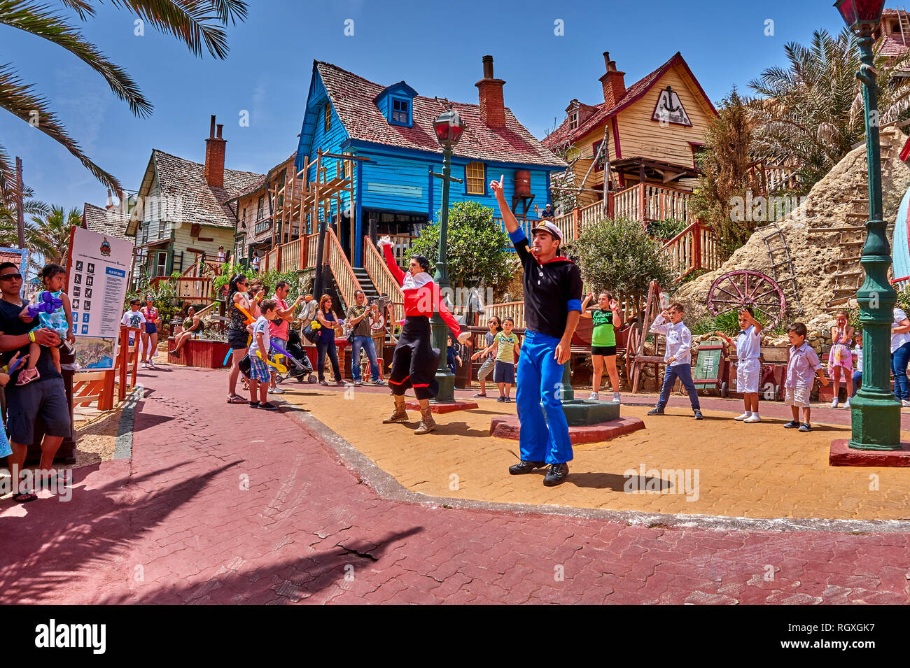 Entertainment dance street show at Popeye Village. Also known as ...