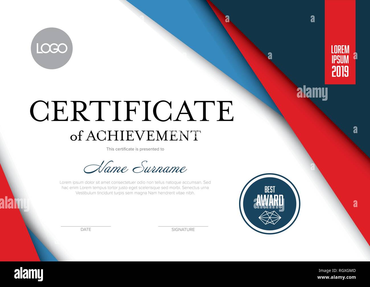Modern certificate of achievement template with place for your content ...