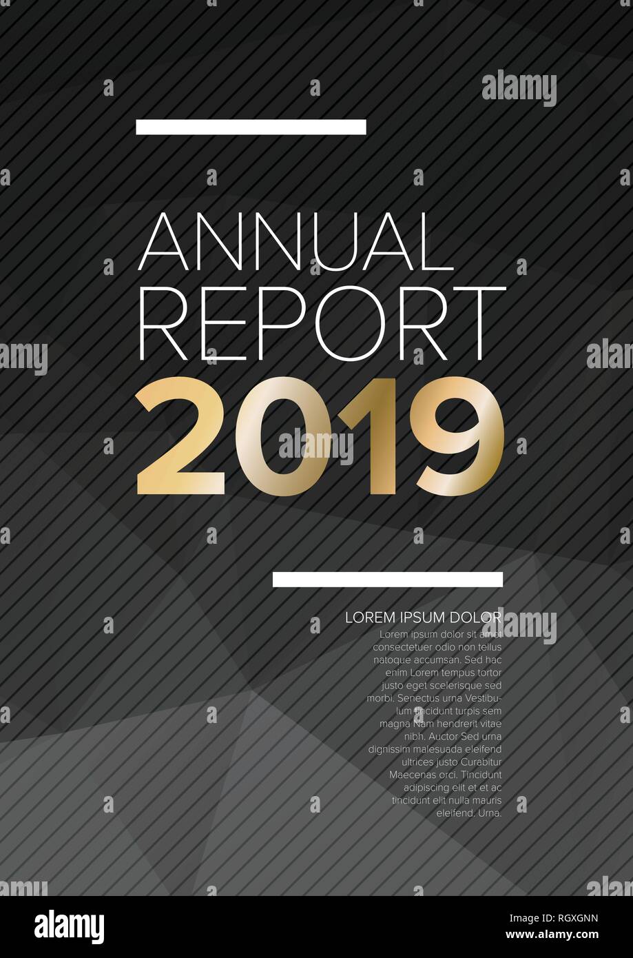 Vector abstract annual report cover template with sample text and ...