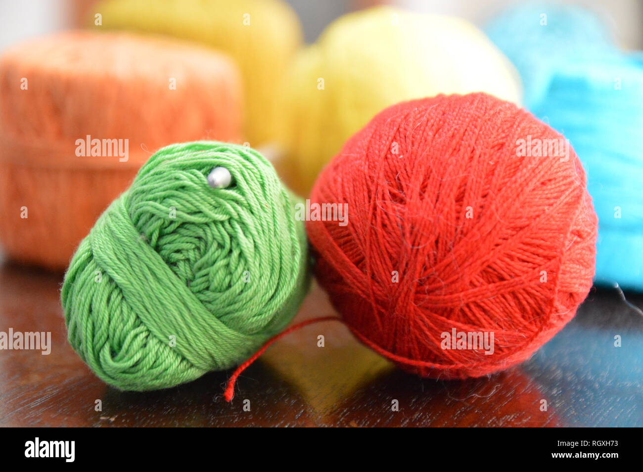 colored wool ball Stock Photo - Alamy