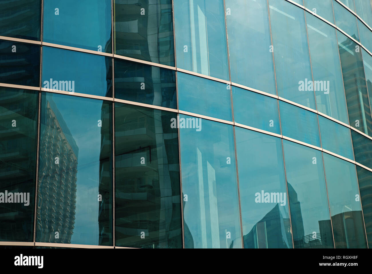 Glass facade panels of office building, architecture background ...