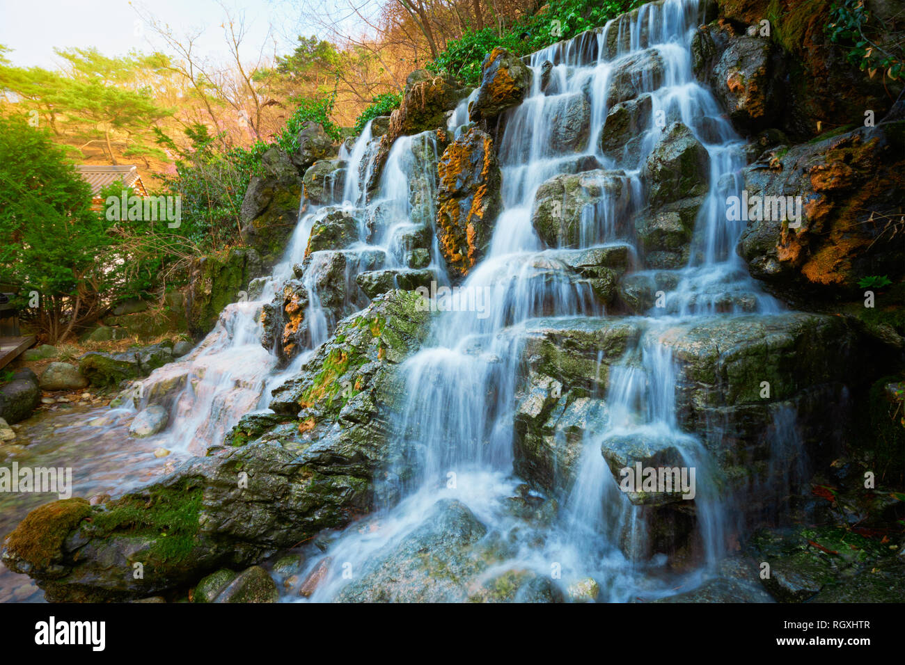 Small waterfall stream cascade. Seoul, South Korea Stock Photo - Alamy