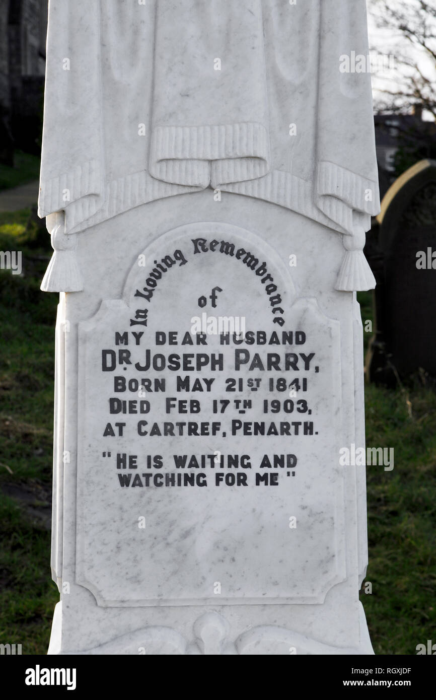 The grave and memorial to Dr Joseph Parry, composer. 1841-1903. St ...