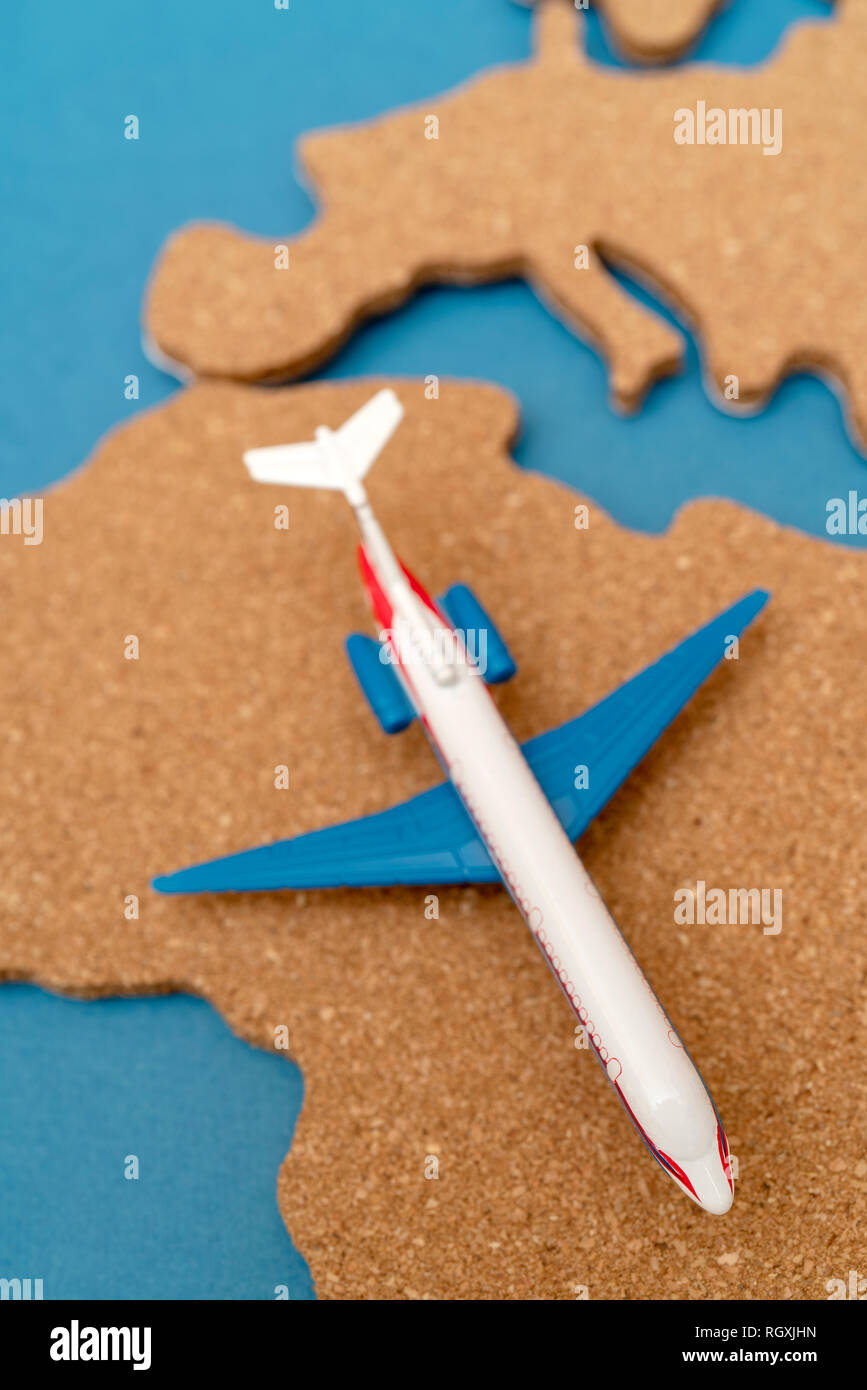 The outline of the continent of Africa and the aircraft Stock Photo - Alamy