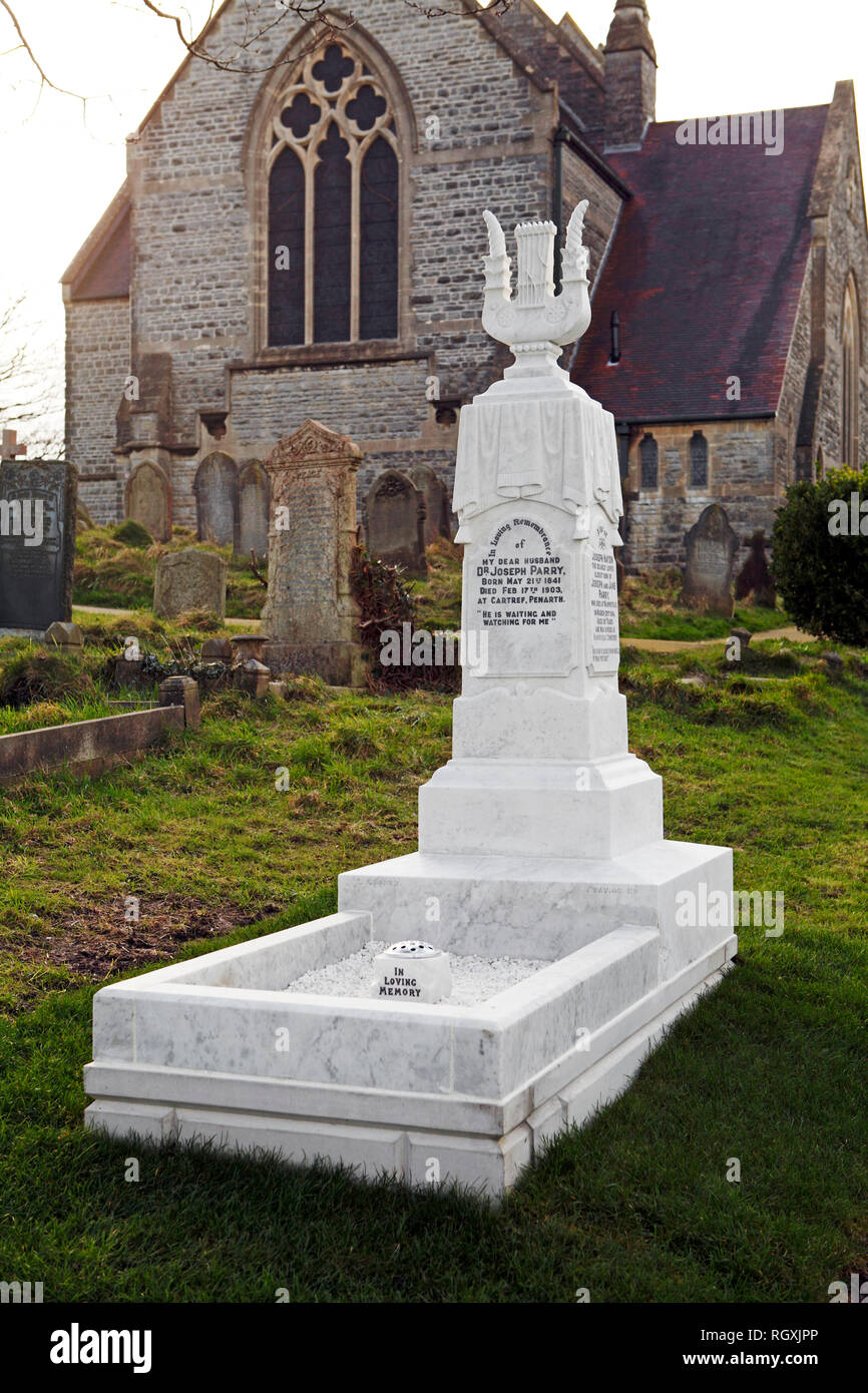 The grave and memorial to Dr Joseph Parry, composer. 1841-1903. St ...