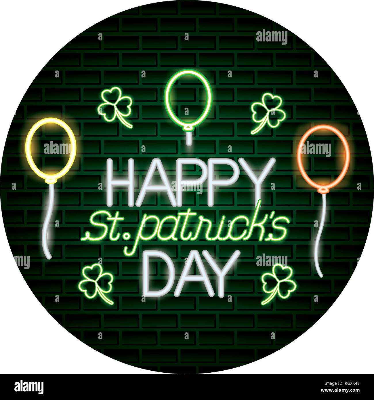 Clover neon saint patrick Stock Vector Images - Alamy