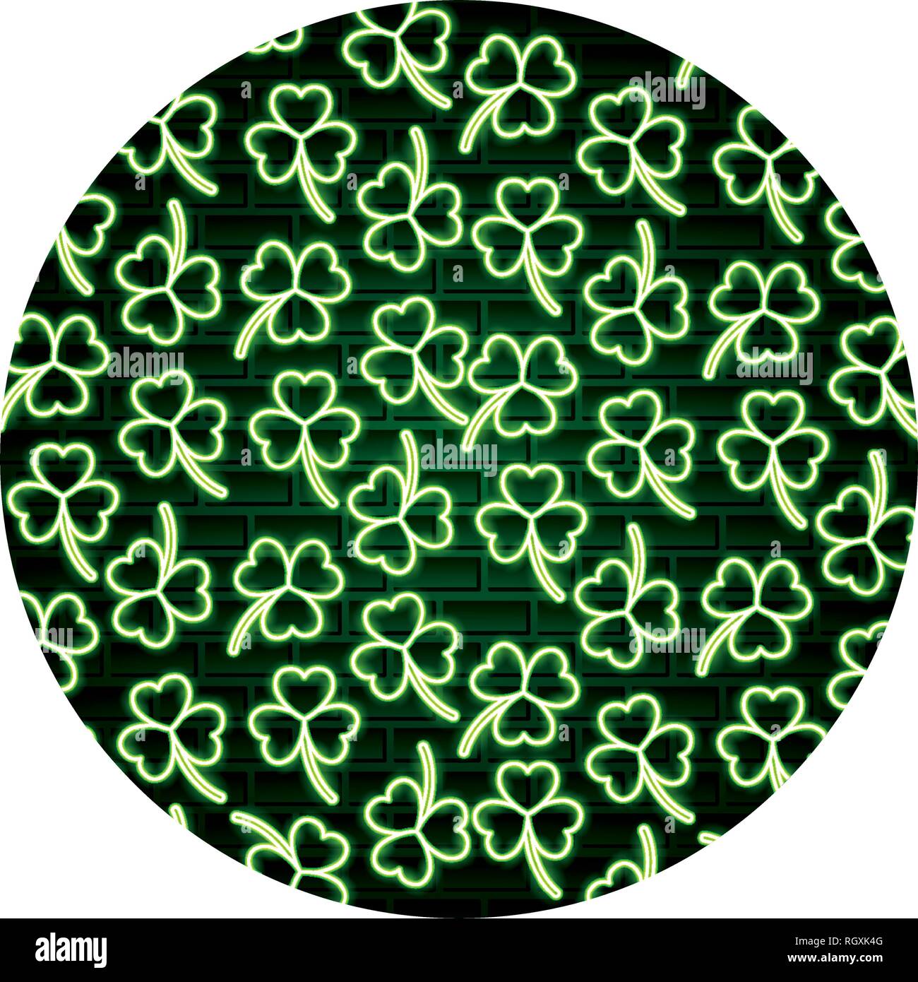 Neon shamrock Stock Vector Images - Alamy