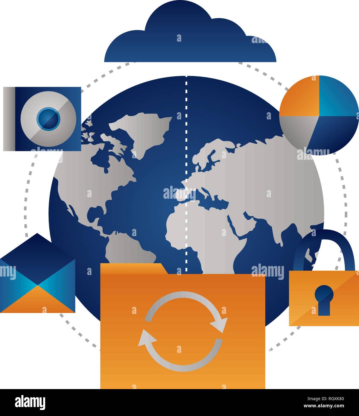 cloud computing world folder refresh Stock Vector Image & Art - Alamy
