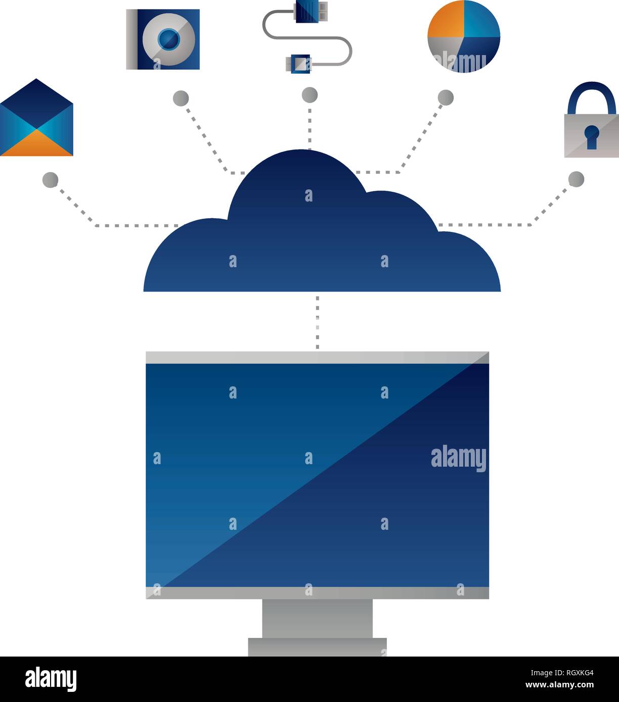 cloud computing monitor connection Stock Vector Image & Art - Alamy