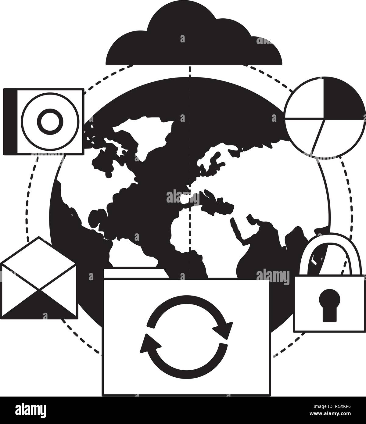 cloud computing world folder refresh Stock Vector Image & Art - Alamy