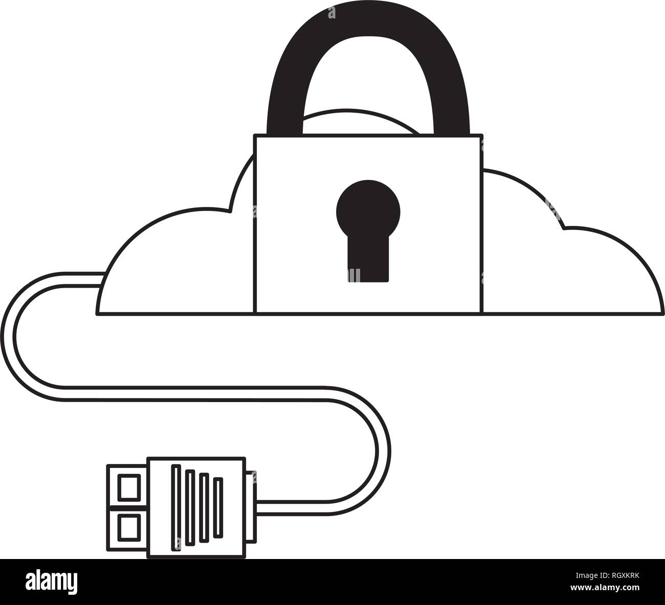 Laptop security cable Stock Vector Images - Alamy