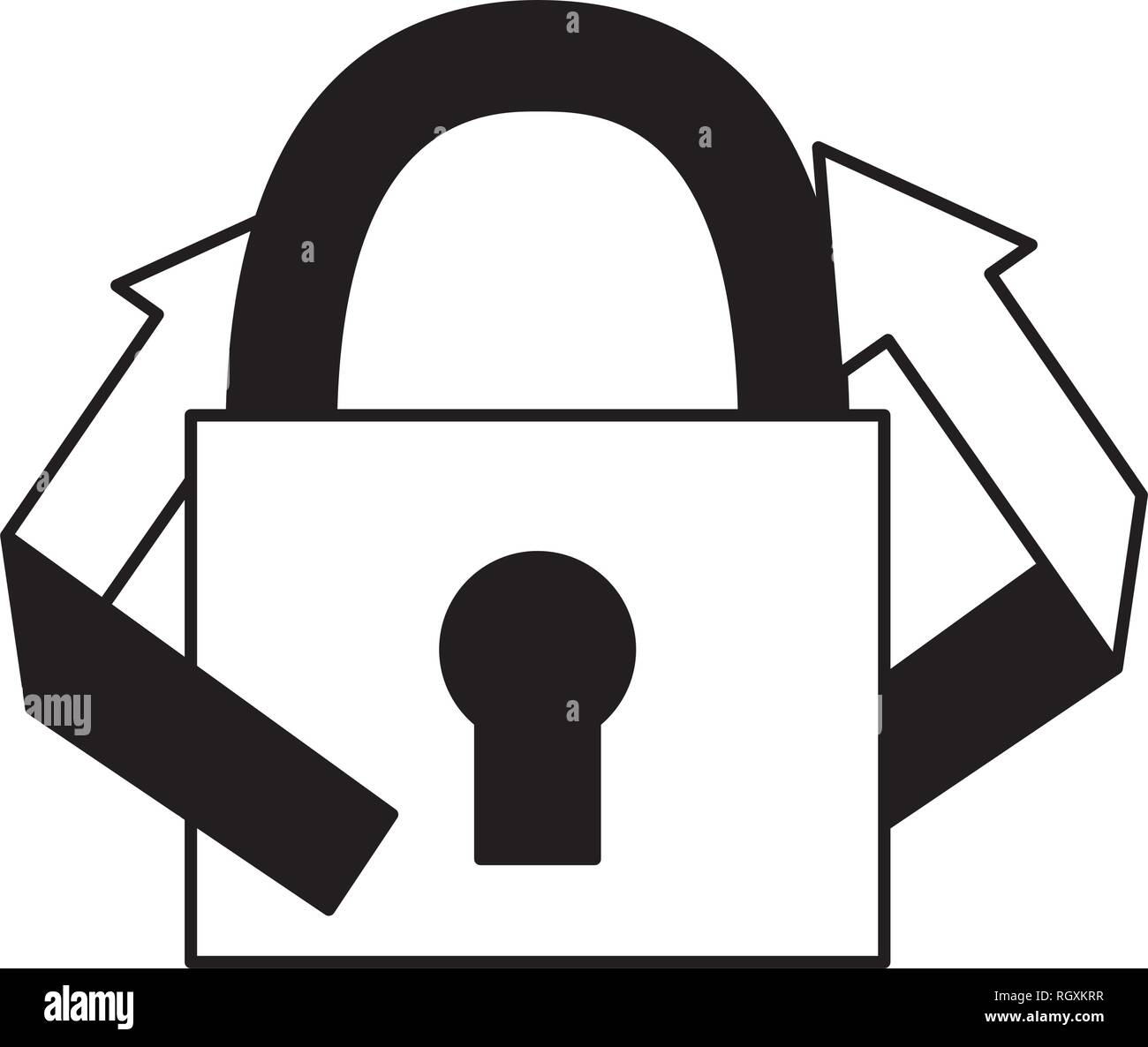 padlock security arrows data Stock Vector Image & Art - Alamy