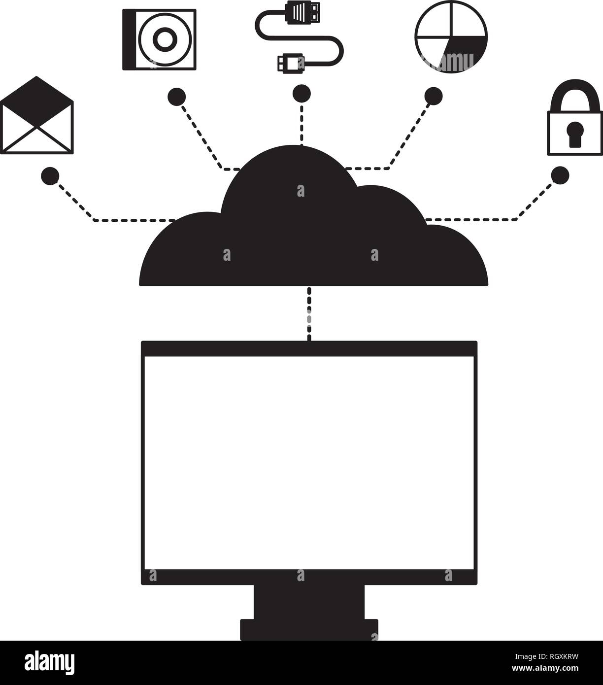 cloud computing monitor connection Stock Vector Image & Art - Alamy