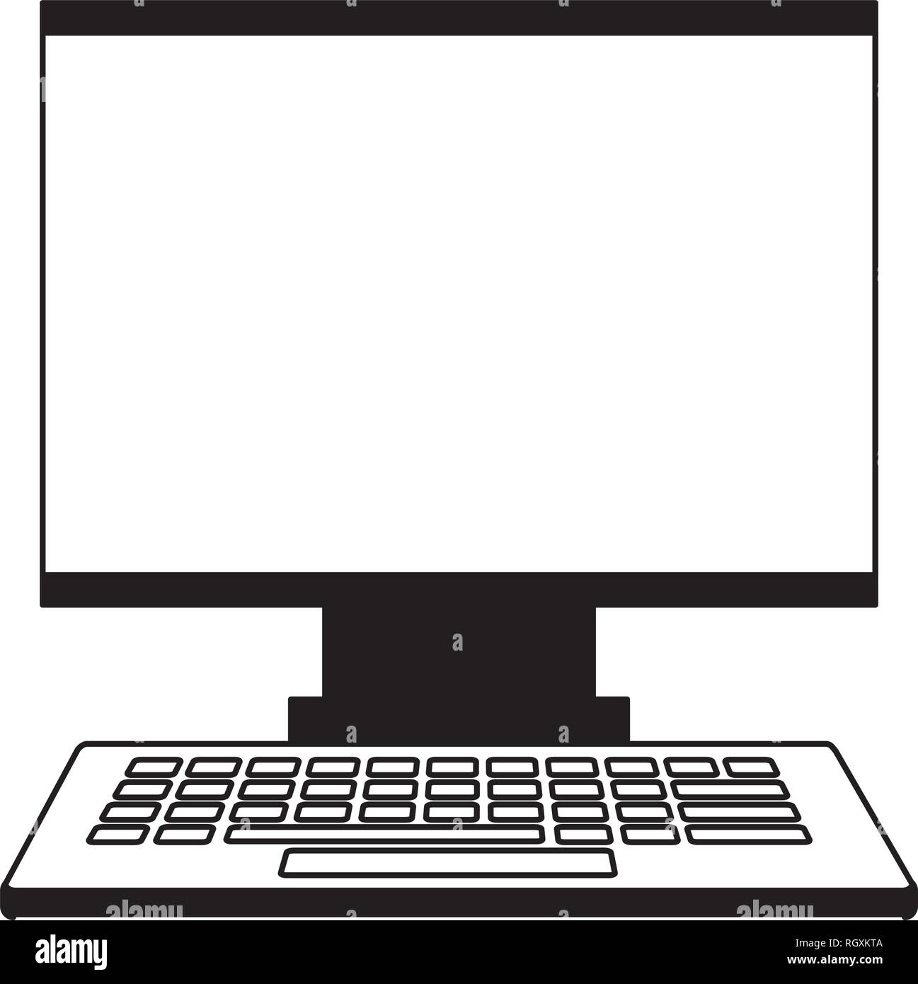 computer monitor keyboard technology device Stock Vector Image & Art ...