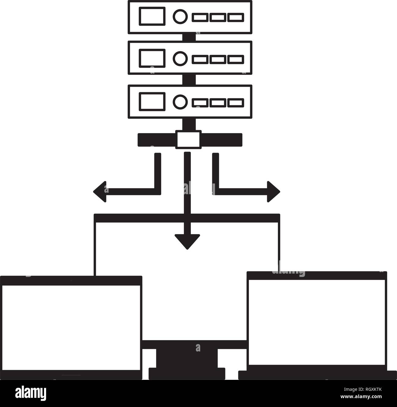 Server rack cloud laptop Stock Vector Images - Alamy