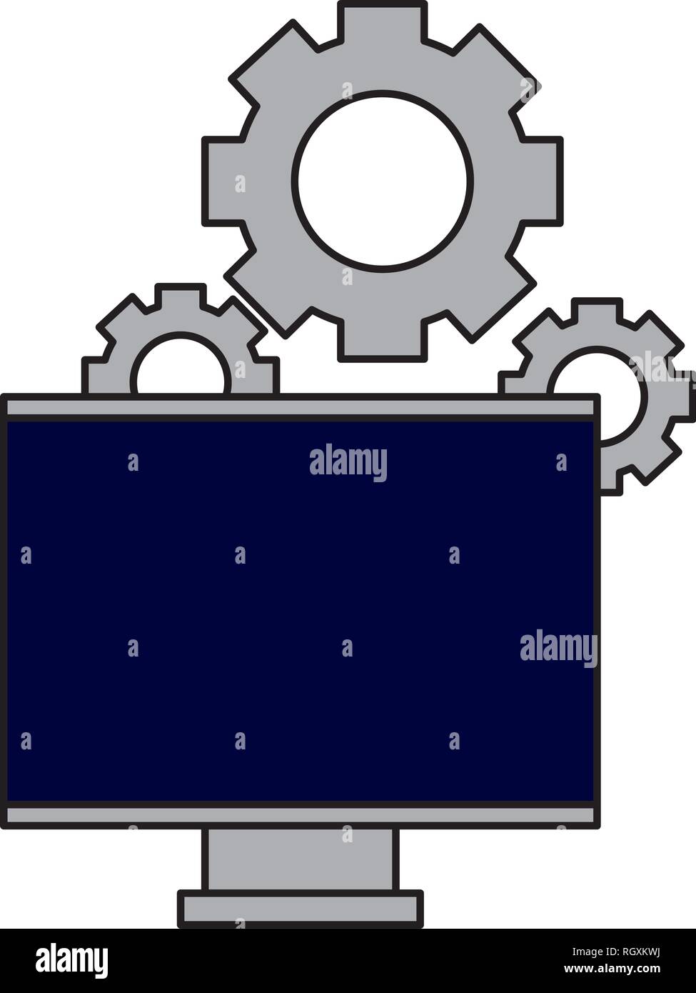 computer monitor gears Stock Vector Image & Art - Alamy