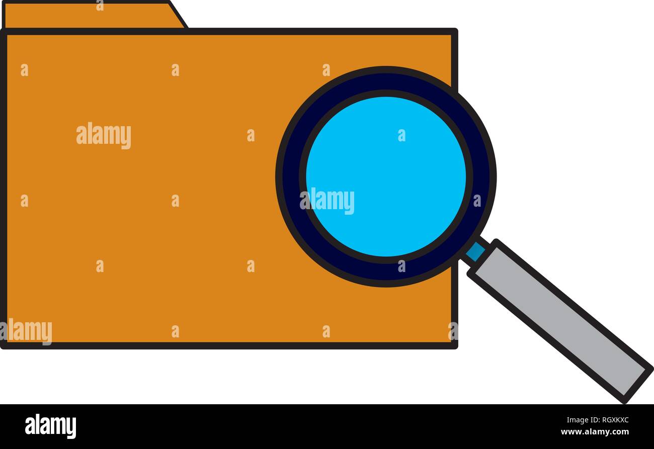 folder file data magnifying glass Stock Vector Image & Art - Alamy