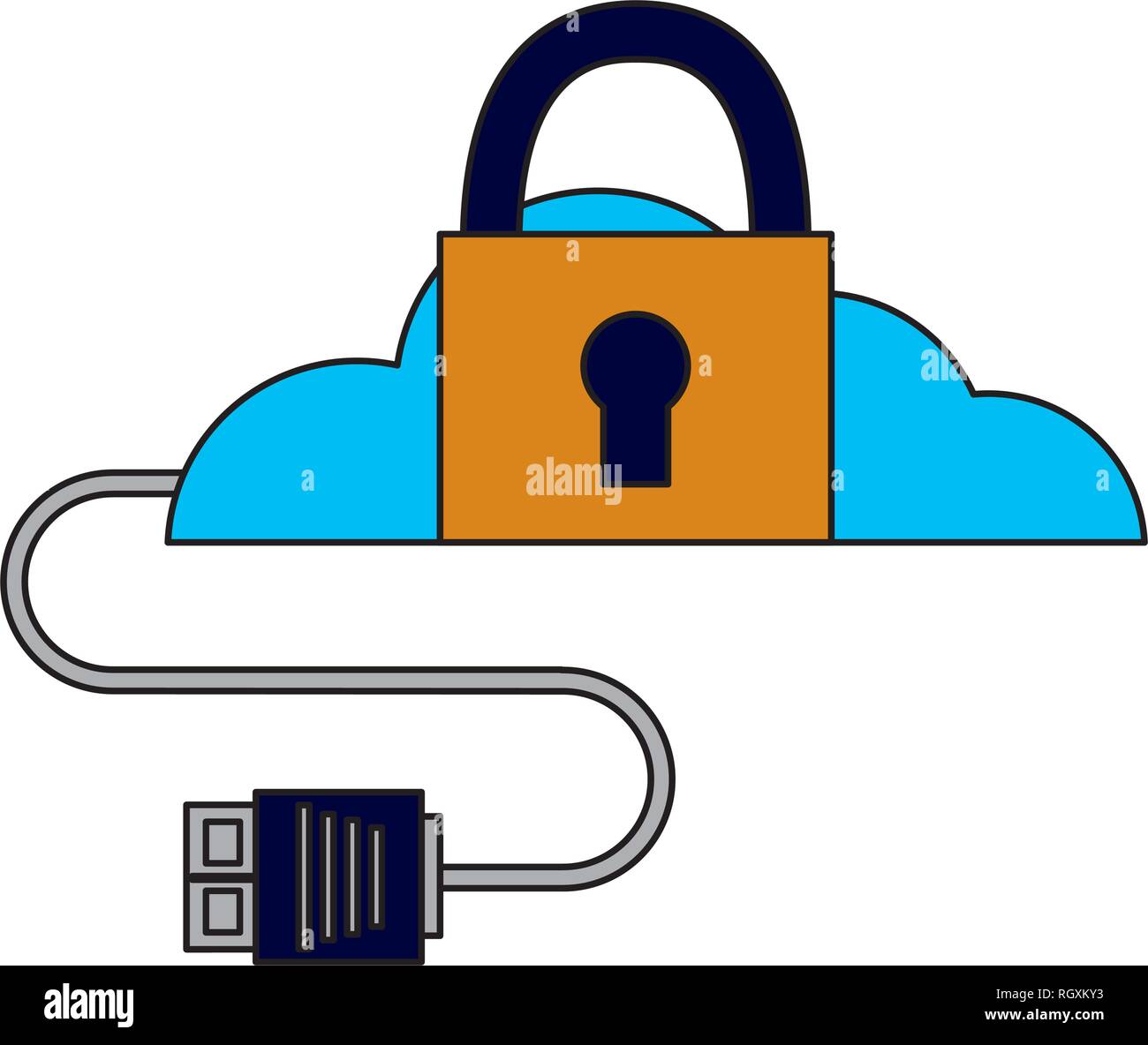 Laptop security cable Stock Vector Images - Alamy