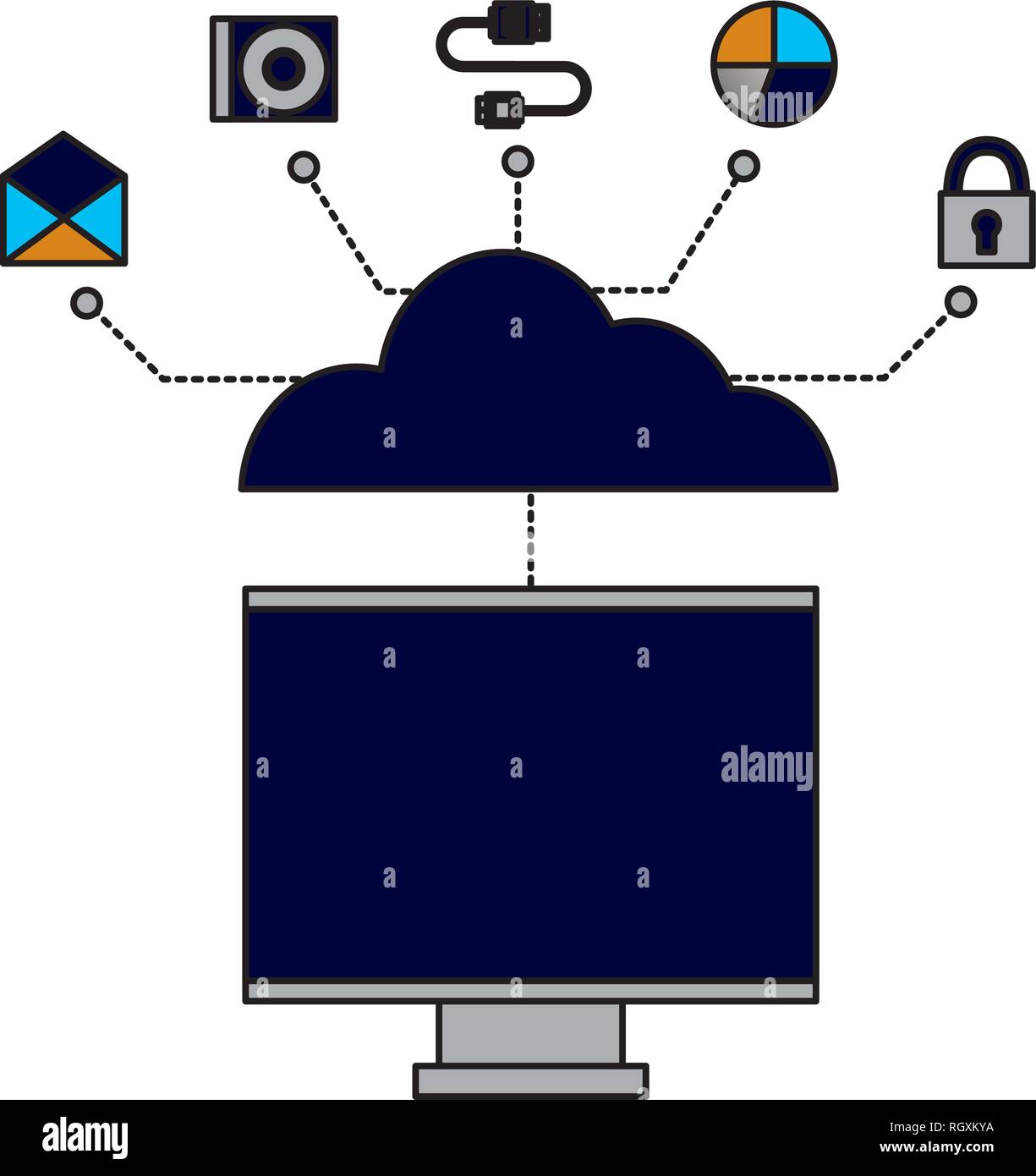 cloud computing monitor connection Stock Vector Image & Art - Alamy