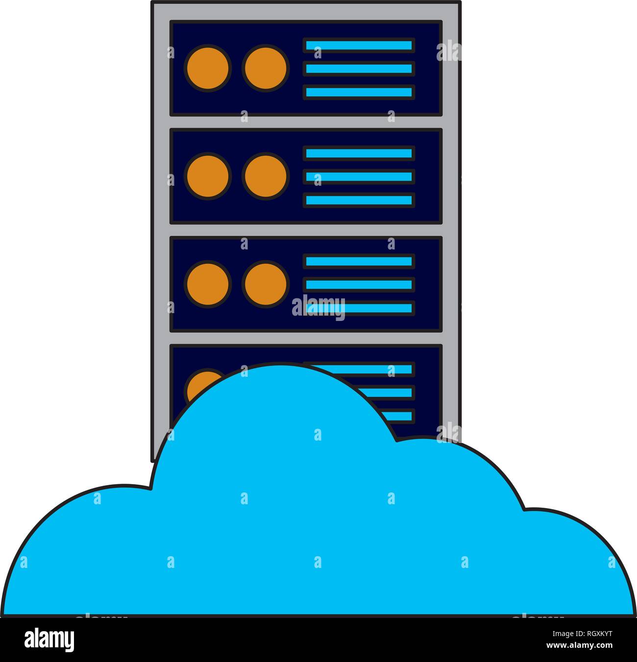 cloud computing computer case Stock Vector Image & Art - Alamy