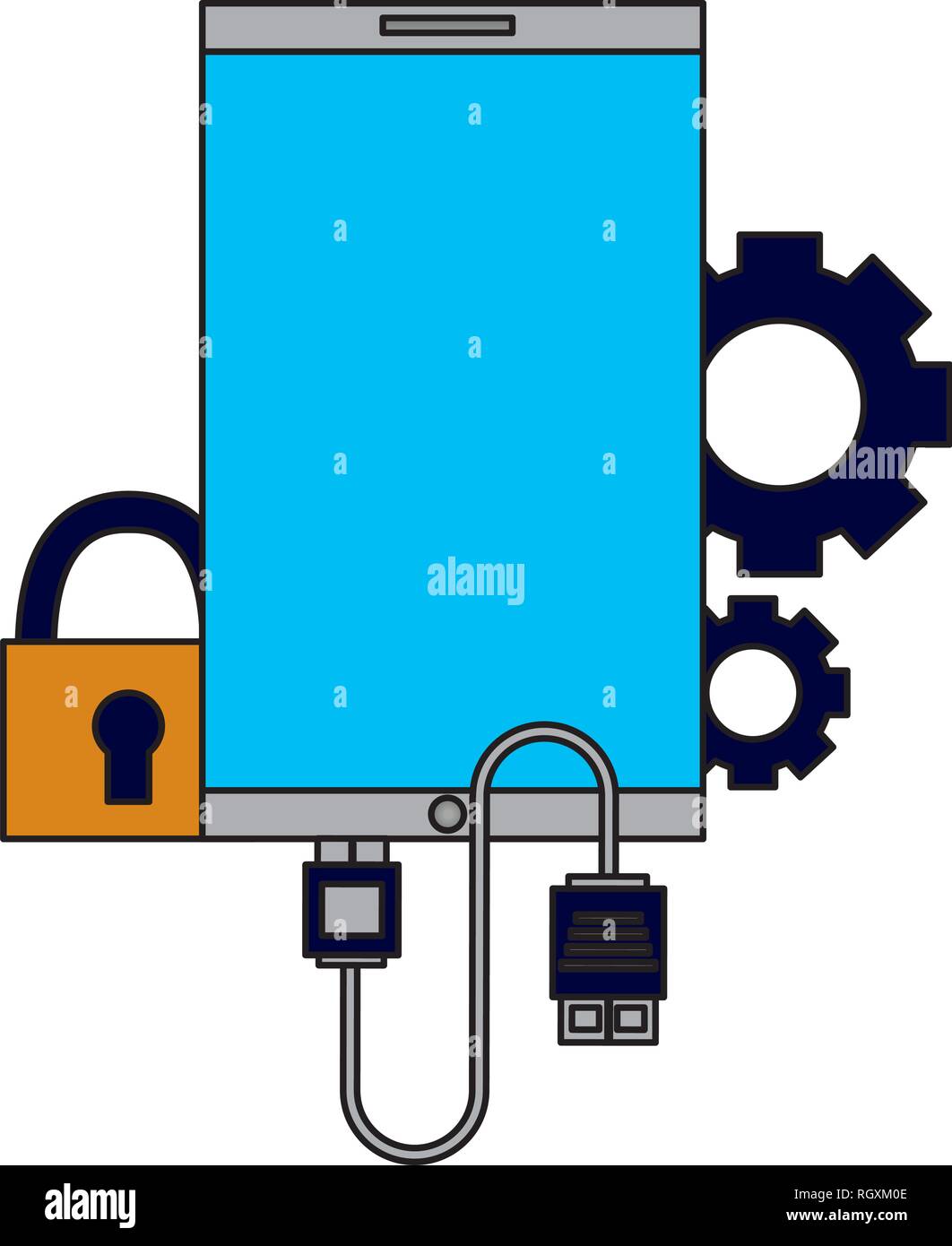 smartphone data security plug setting Stock Vector Image & Art - Alamy