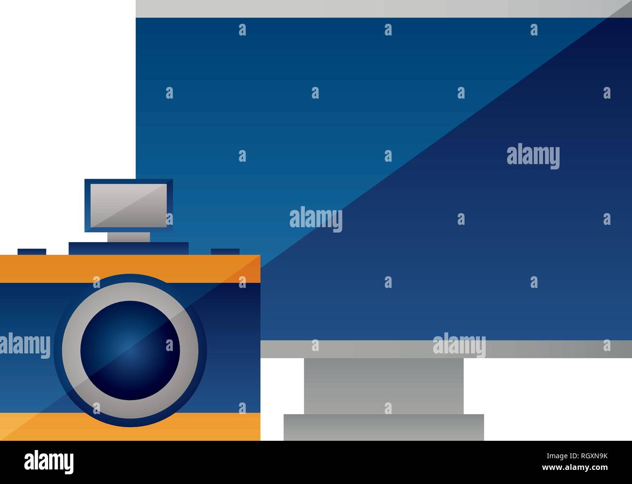 computer monitor photography camera devices Stock Vector Image & Art ...