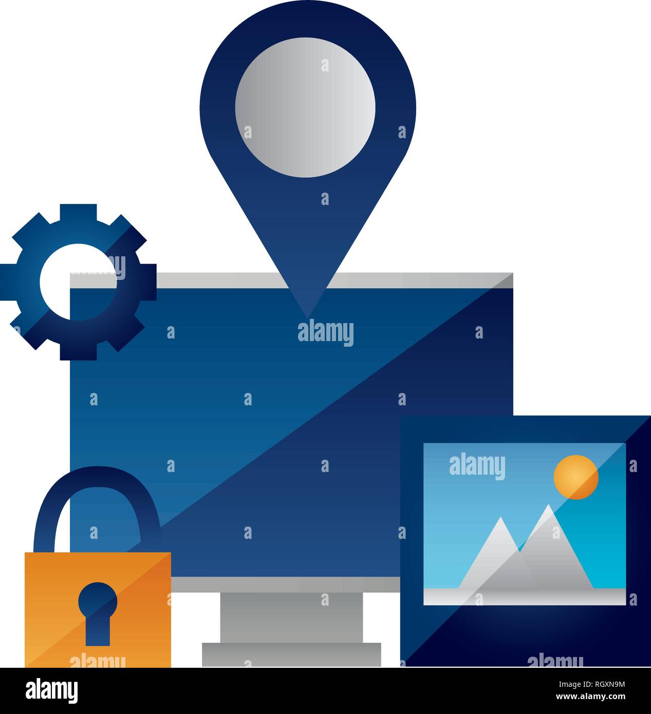 Map pointer eye icon Stock Vector Images - Alamy