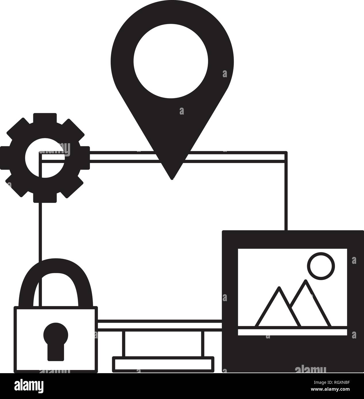 Map pointer eye icon Stock Vector Images - Alamy